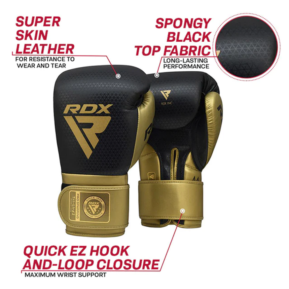 RDX, Pro Sparring Boxing glove with Tri-Lira2 padding - 16oz - Black ...