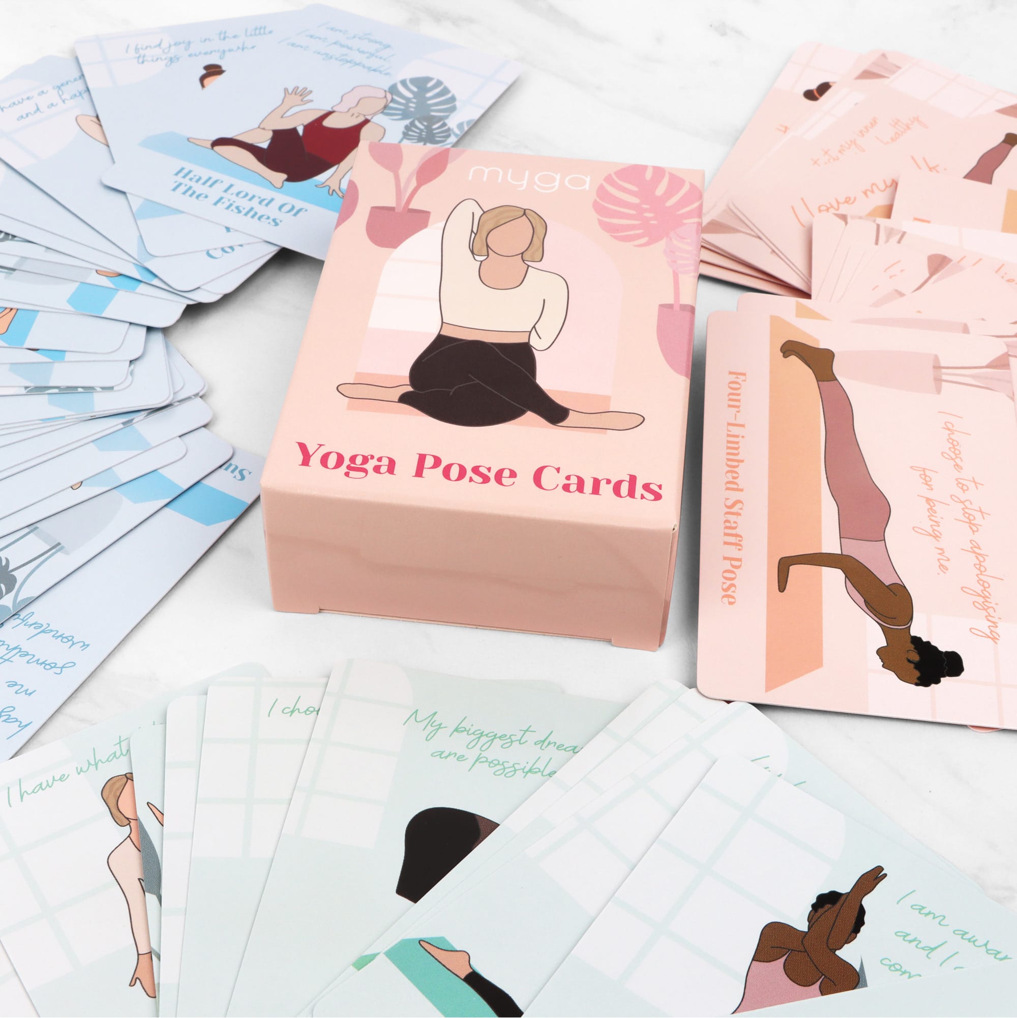 Affirmation Yoga Pose Cards Travel Size | 70 Cards of Positivity | Buds ...