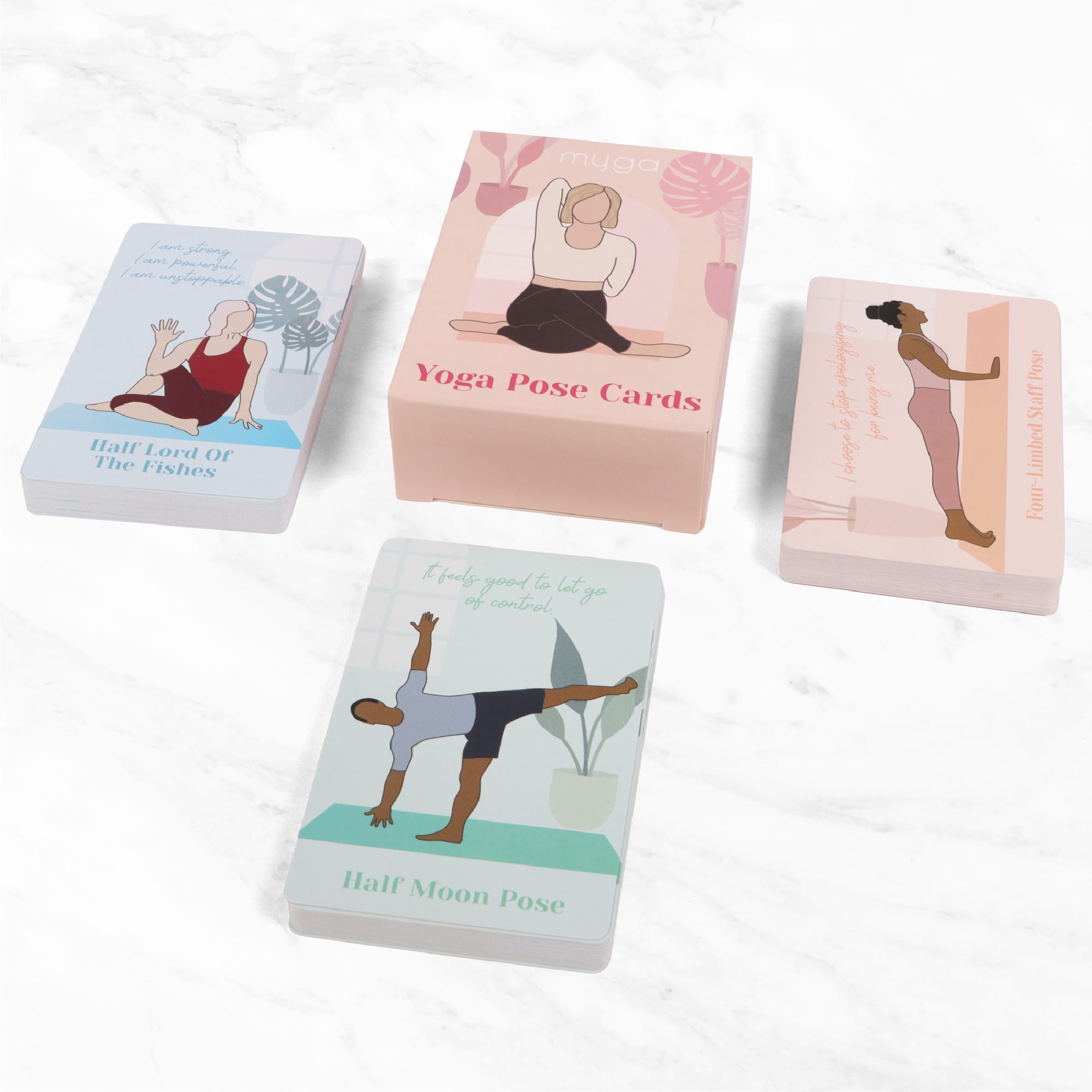 Affirmation Yoga Pose Cards Travel Size | 70 Cards of Positivity | Buds ...