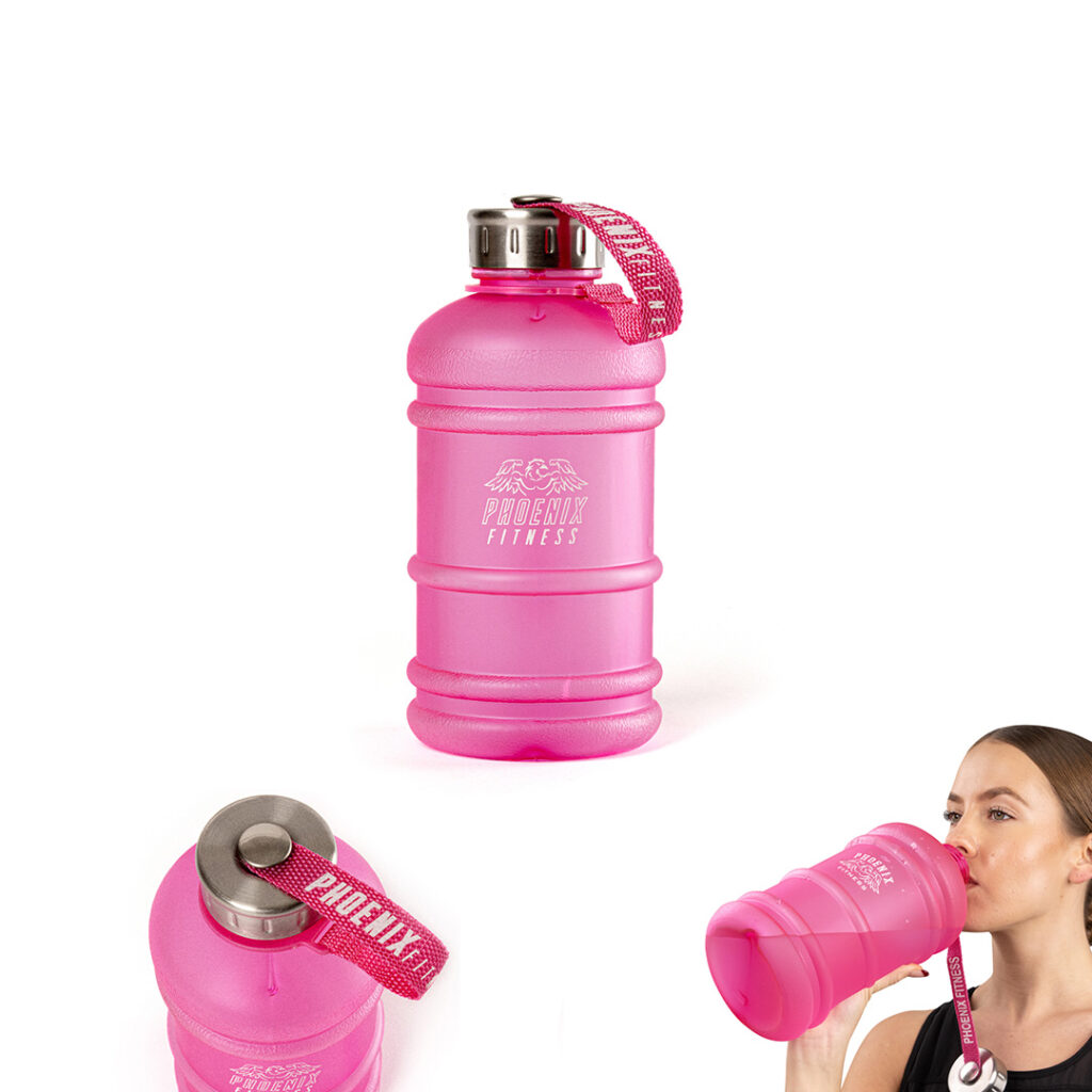 Phoenix Fitness, Pink 1L Drinks Hydration Water Bottle - Buds Fitness