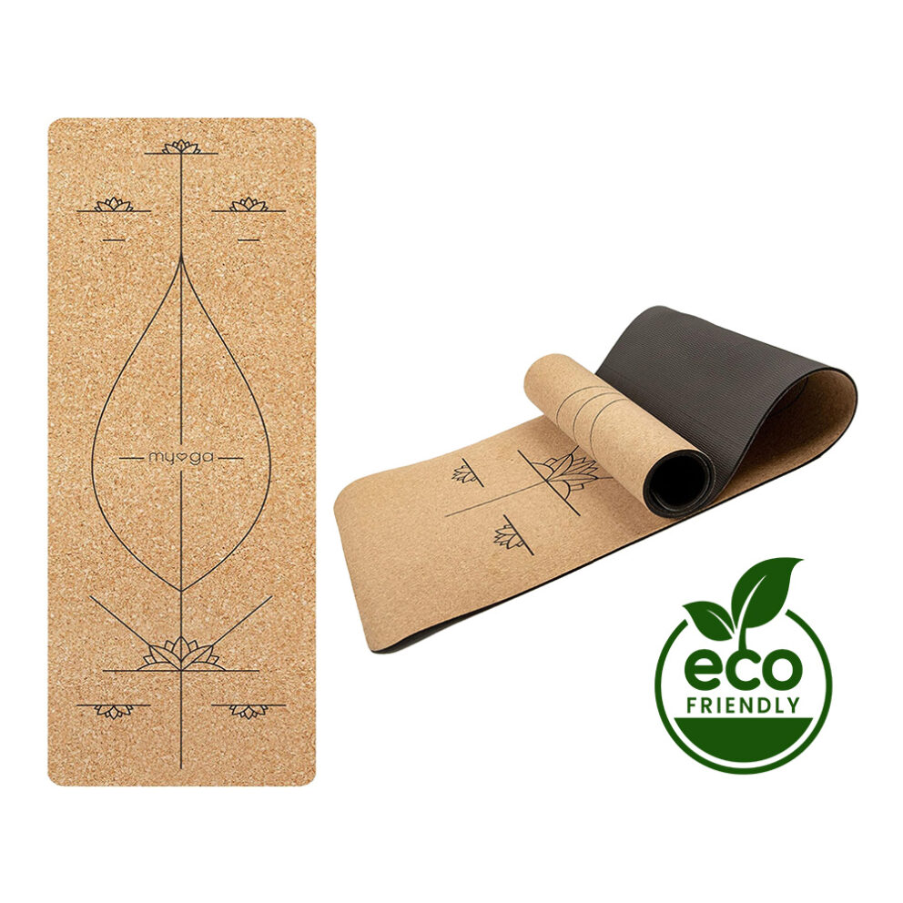 Myga, Extra Large Yoga Alignment Mat Cork
