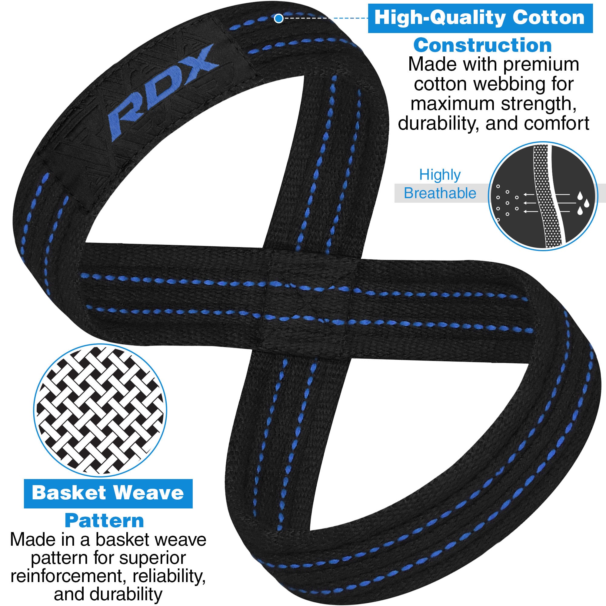 RDX, Figure of 8 lifting strap - Buds Fitness