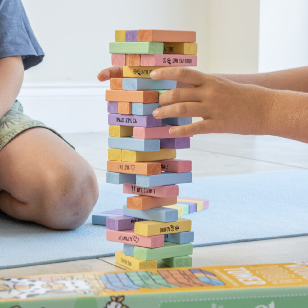 Myga, Wooden Tumbling Tower With A Junior Yoga Twist! - Buds Fitness