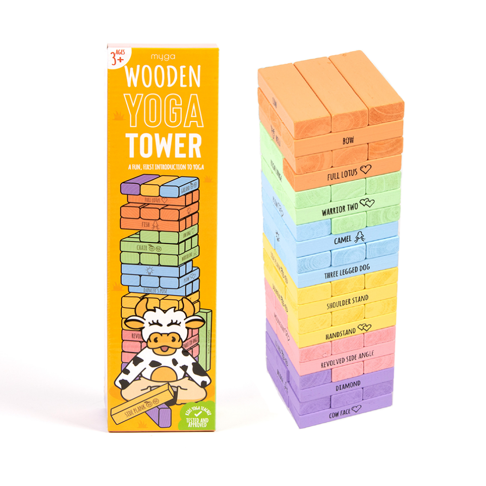 Myga, Wooden Tumbling Tower With A Junior Yoga Twist!