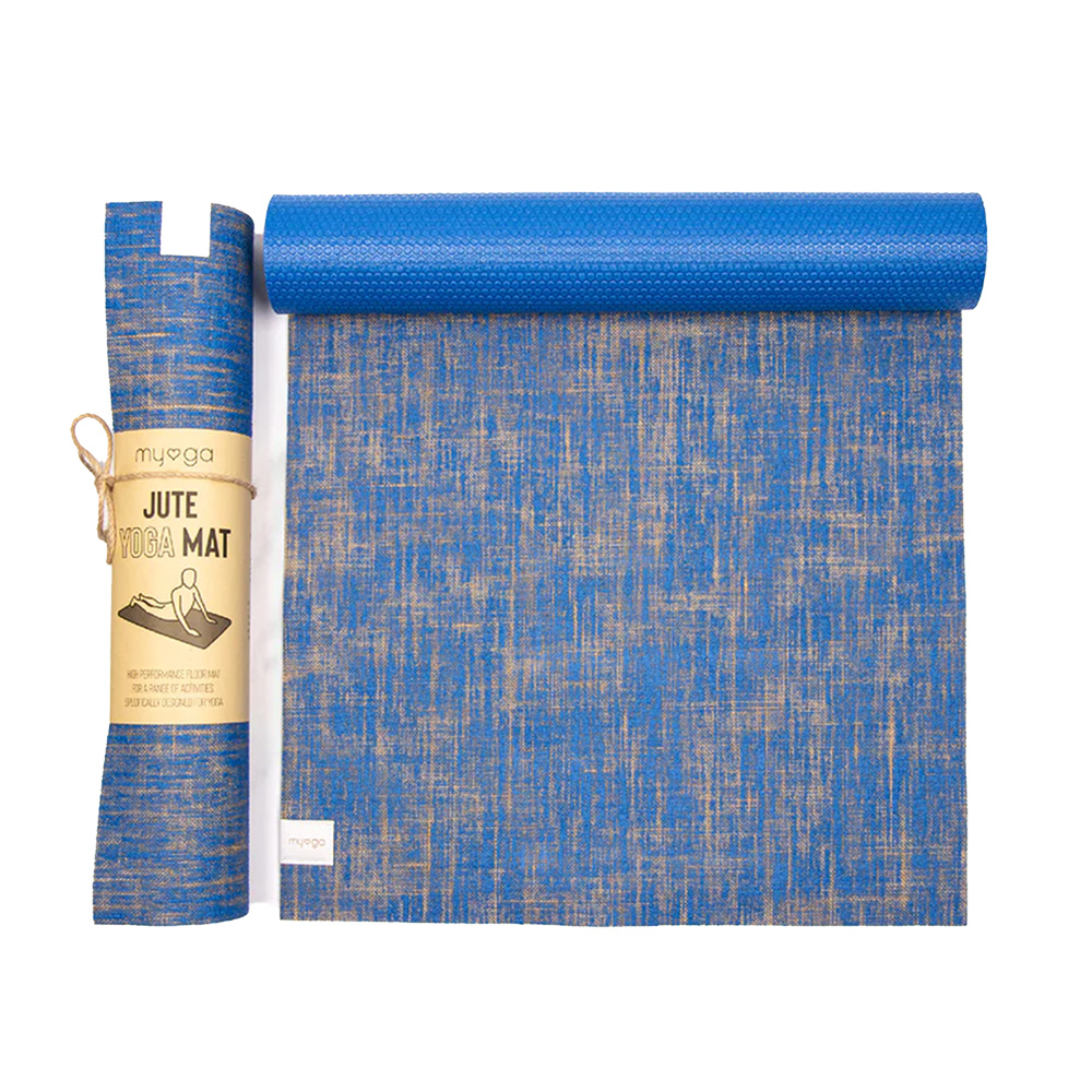 Myga, Yoga Jute Mat - Blue - Buds Fitness