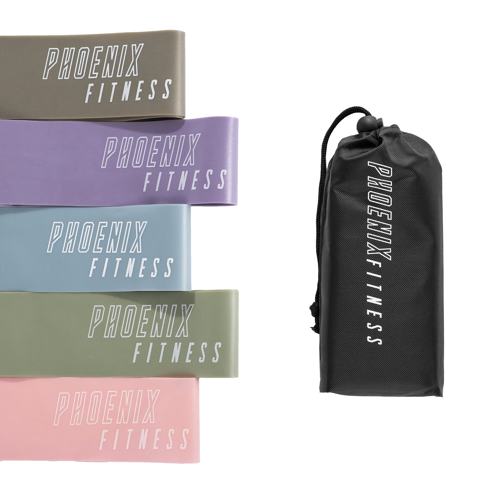 Phoenix Fitness, Set of Five Resistance Bands (Loop Glute Bands) - Buds ...