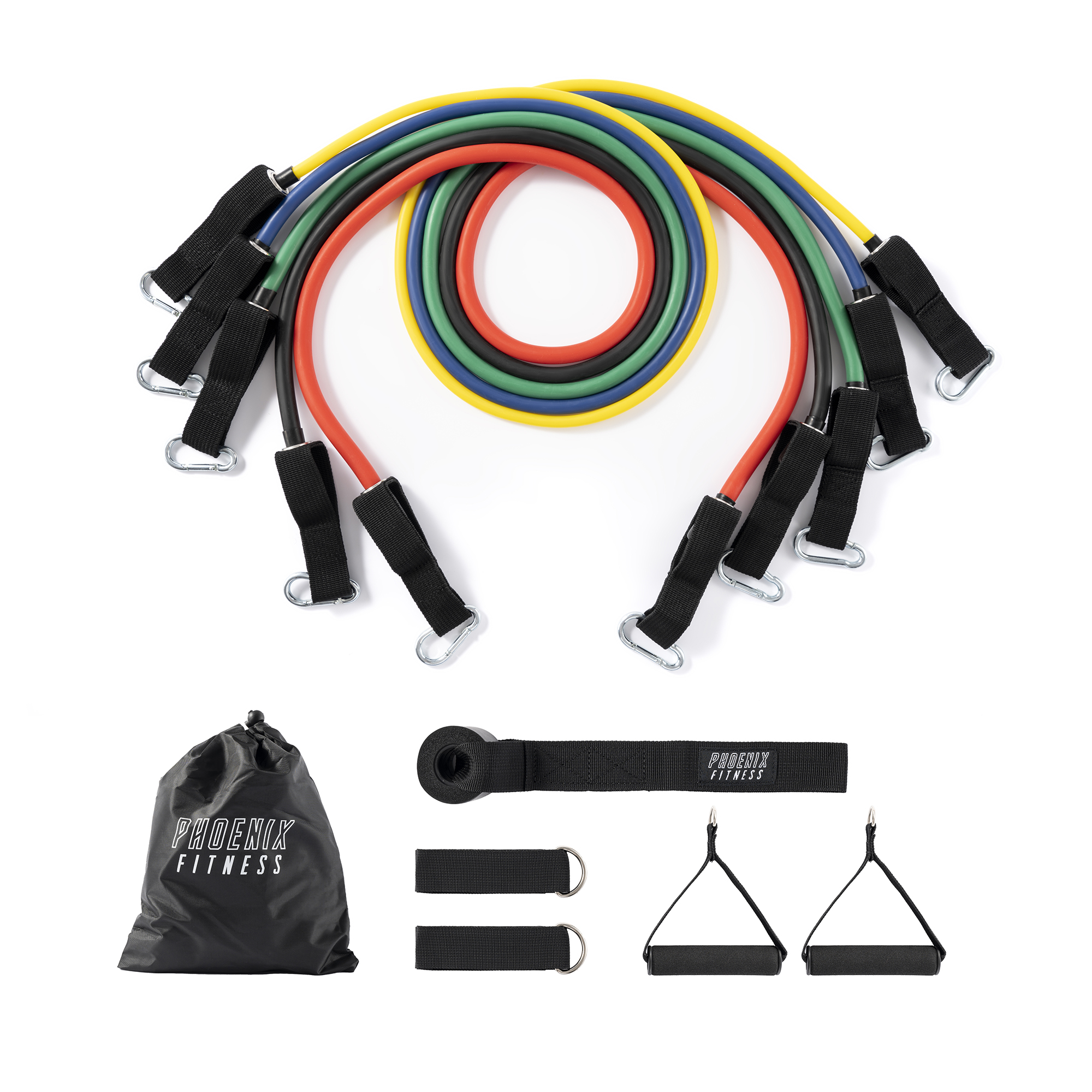Phoenix Fitness, Set Of 5 Resistance Tubes - Buds Fitness